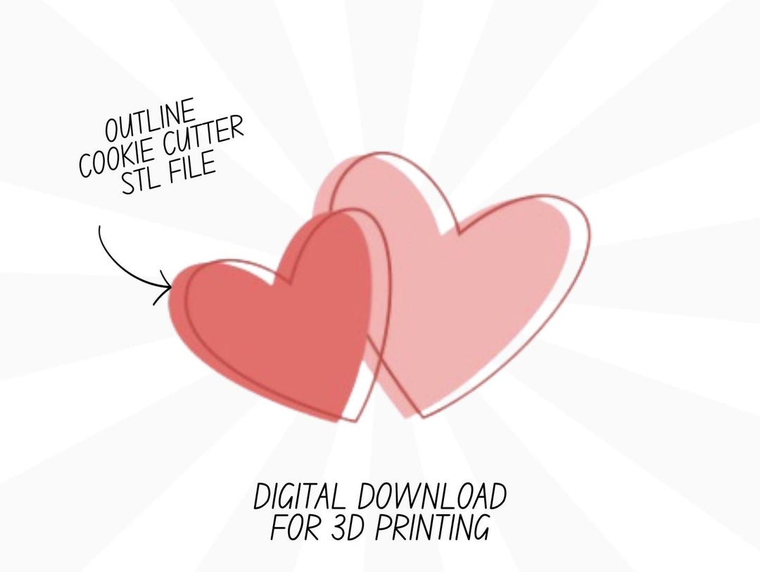Hearts Cookie Cutter STL File – Valentine's Day Baking (digital ...