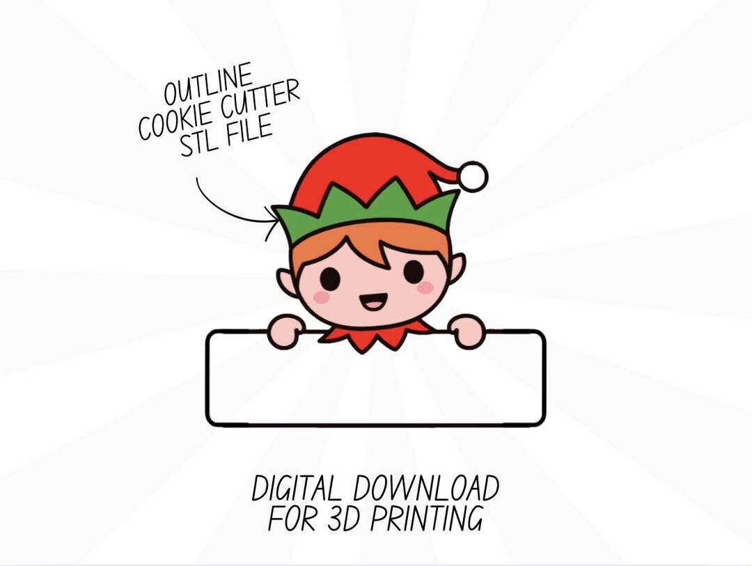 Elf Name Plaque Cookie Cutter STL File – Christmas 3D Print (digital ...