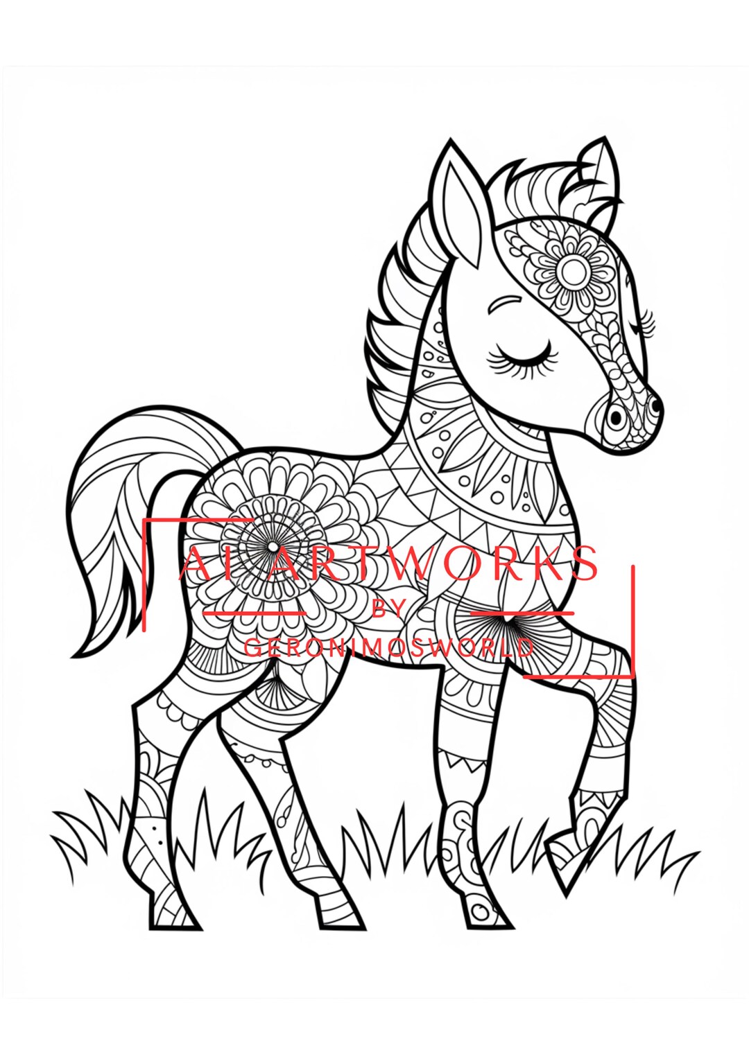 Mandala | 10 Coloring Pages | Baby Animals | PDF Print | Coloring Pages ...