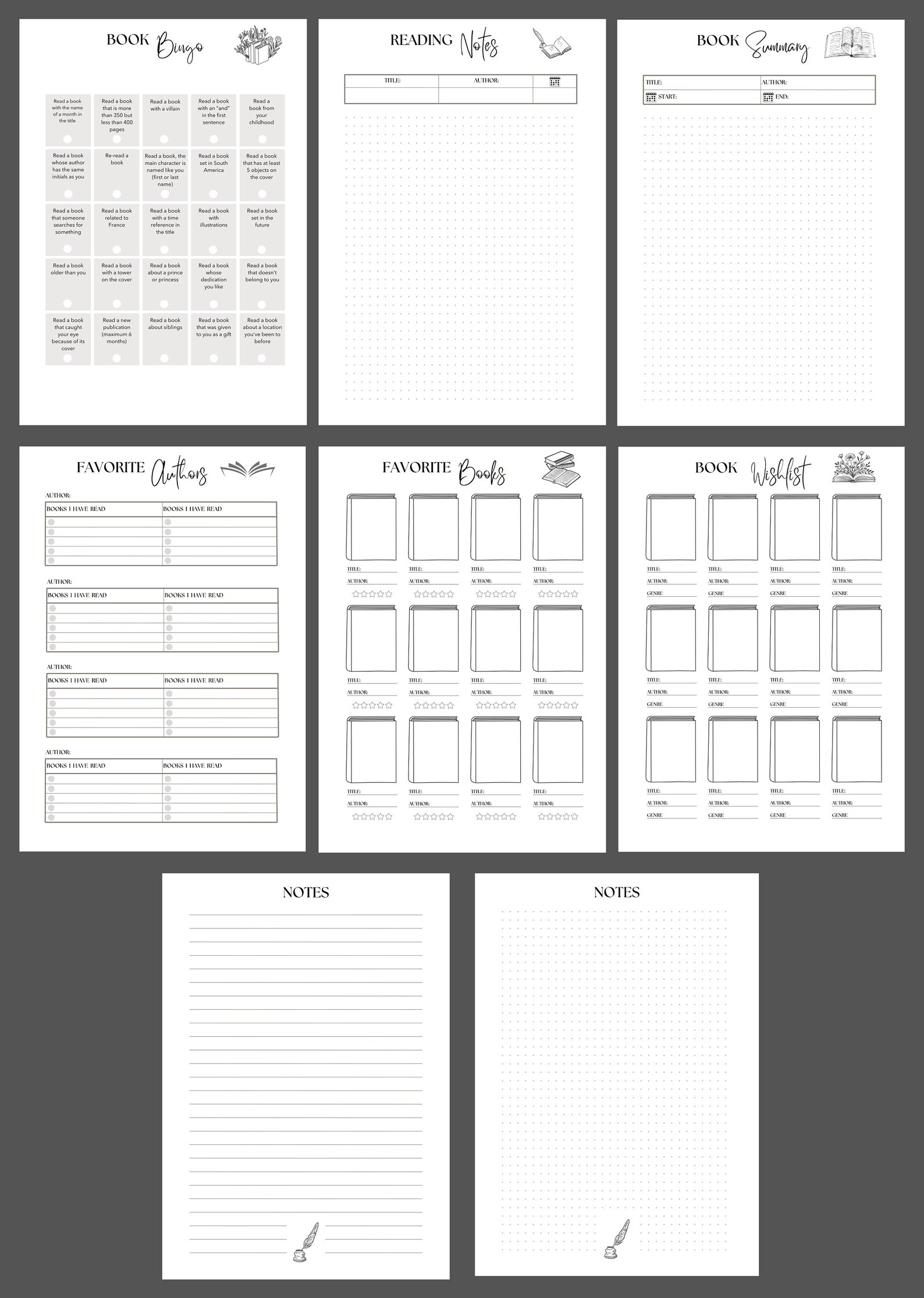 Reading Diary | Reading Journal to Print | Digital Print | Print ...