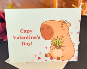 Capybara Valentine's Day Card, Cappy Valentines Day, Funny Valentines ...