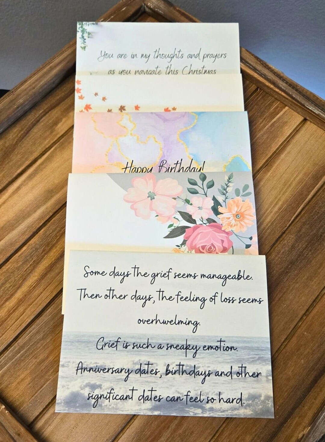 Encouragement Card for Mourning. Personalized Greeting Card Set for ...