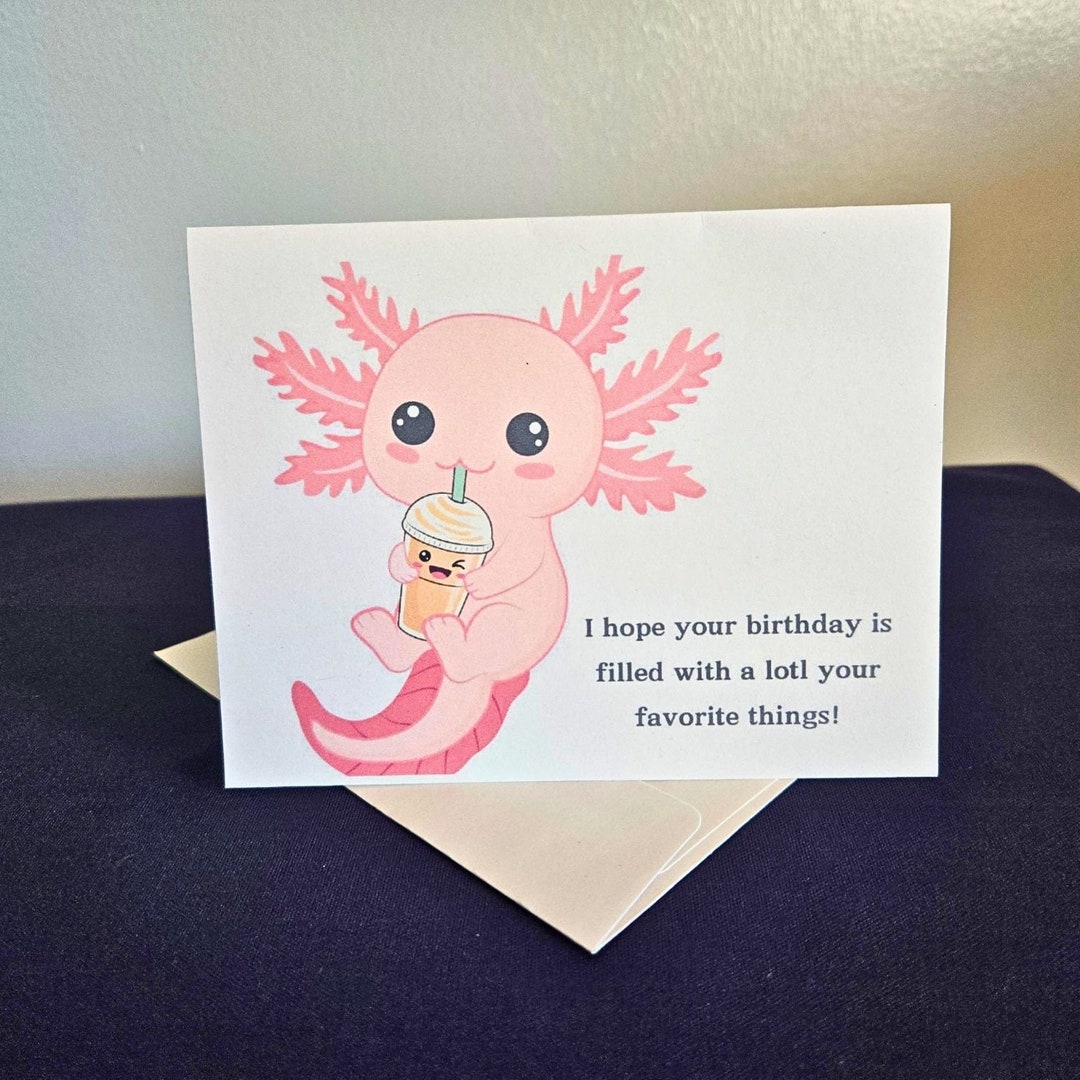 Axolotl Birthday Card - Etsy