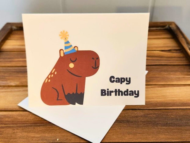 Capybara Cute Birthday Card, Capybara Birthday Card for Anyone, Fun ...