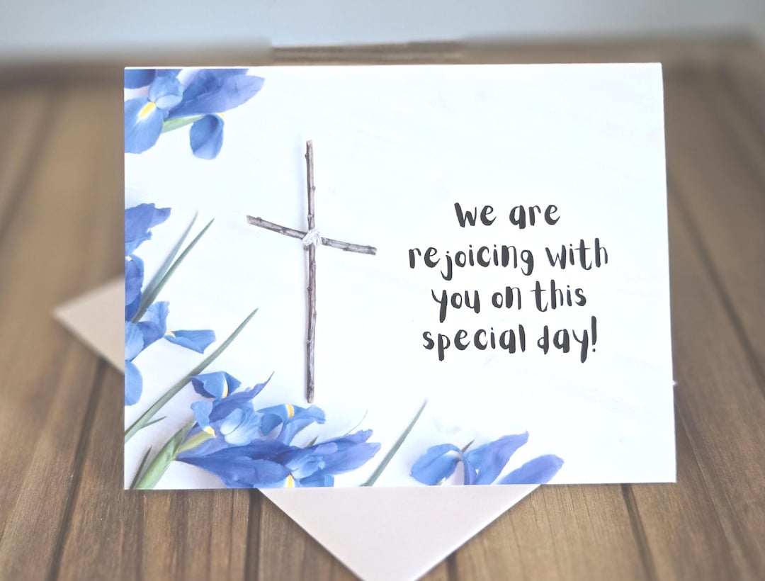 Happy Baptism Day Card, Rejoicing Floral Design - Etsy