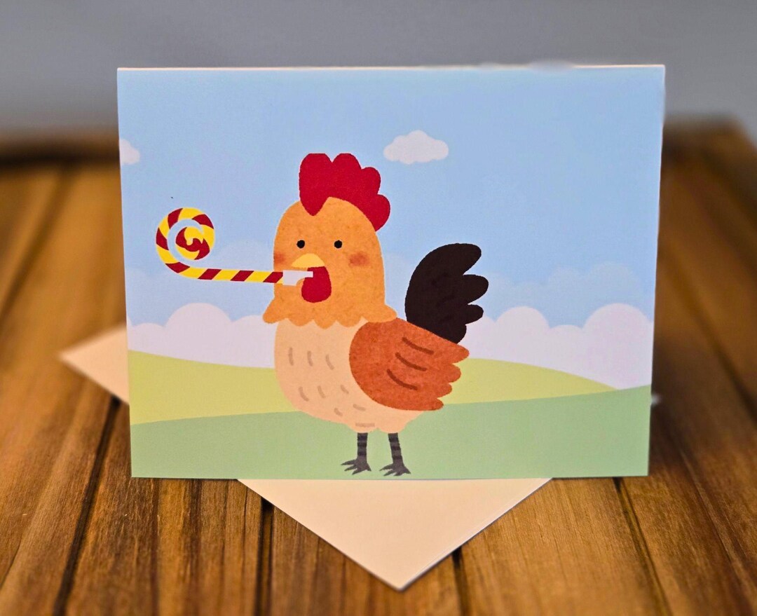 Handmade Chicken Birthday Card, Cool Chick Card, Quirky Fun Chicken ...