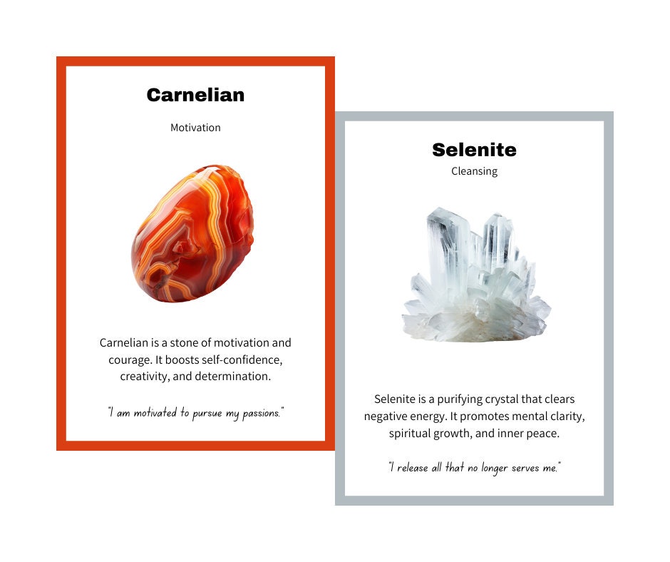 31 Editable Crystal Meaning Cards, Printable Flashcards, Crystal Cards ...
