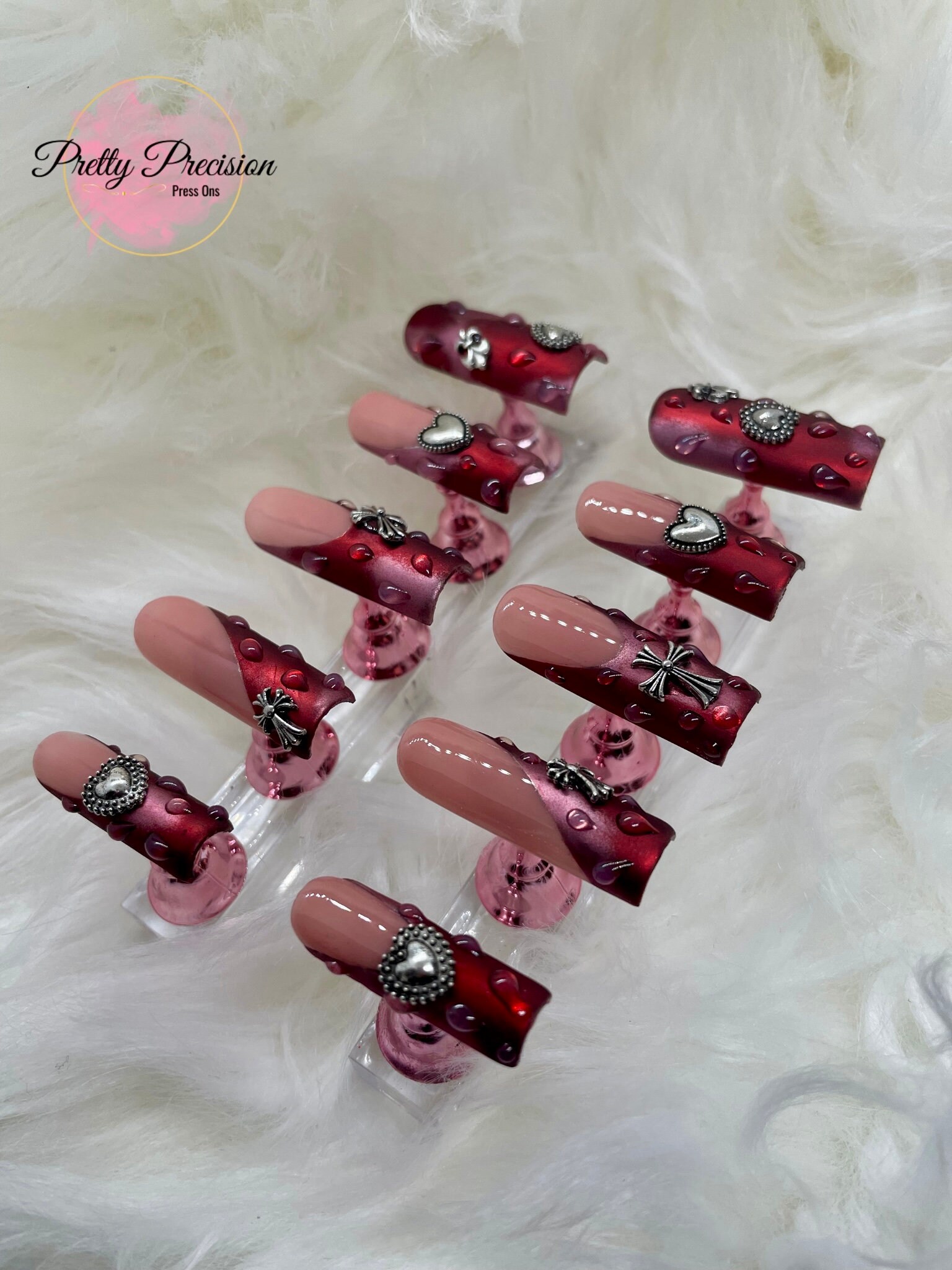 Wet Matte Chrome Press on Nails Press Ons Chrome Nails - Etsy