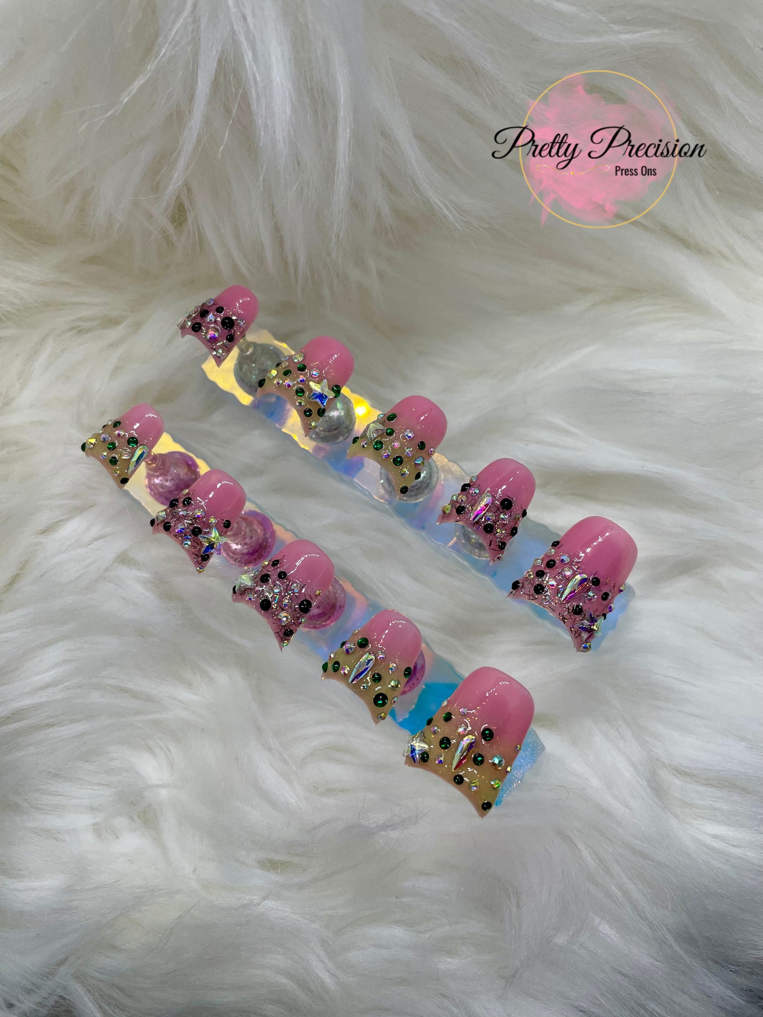 Glitter Bling Tip Duck Nails Duck Press Ons Short Duck Nails - Etsy