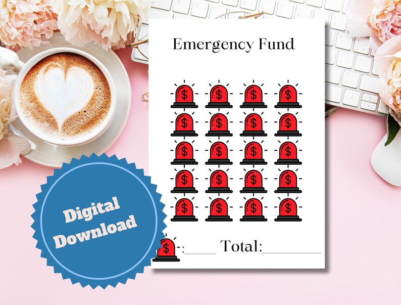 Emergency Fund Savings Tracker Printable Budget Binder Insert Fits A4 ...