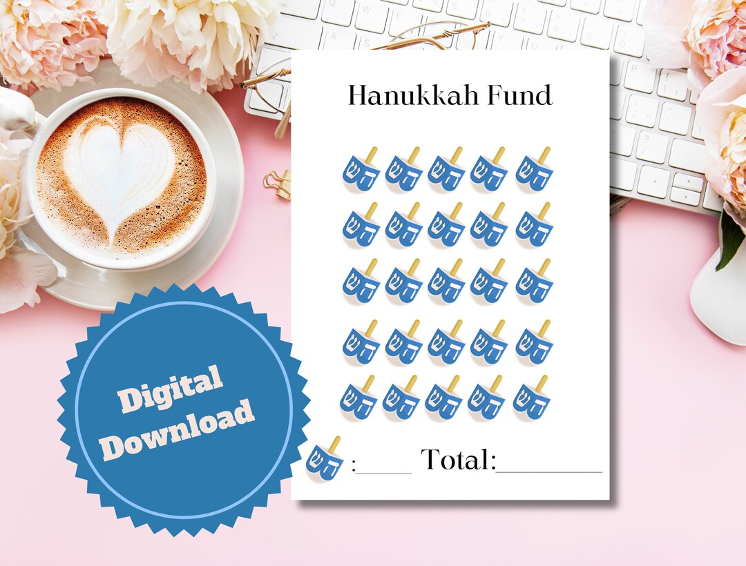 Hanukkah Printable Budget Tracker for Cash Envelopes and Savings ...