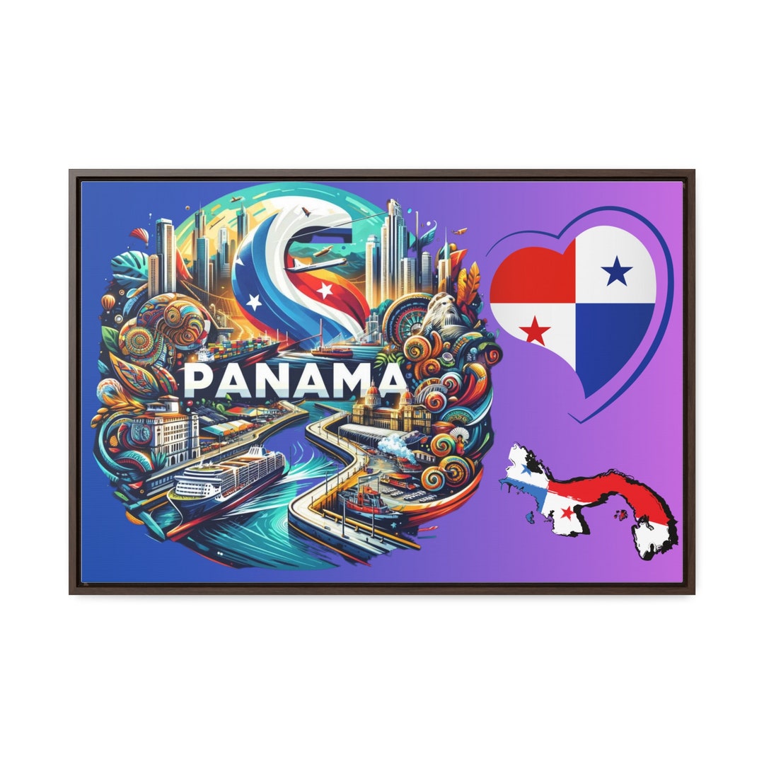 Panama Vibrant Cityscape Canvas Print Gallery Wrapped Art Panama Canal ...