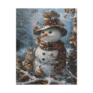 Snowman in the Woods With Animals Jigsaw Puzzle. Great Gift for ...