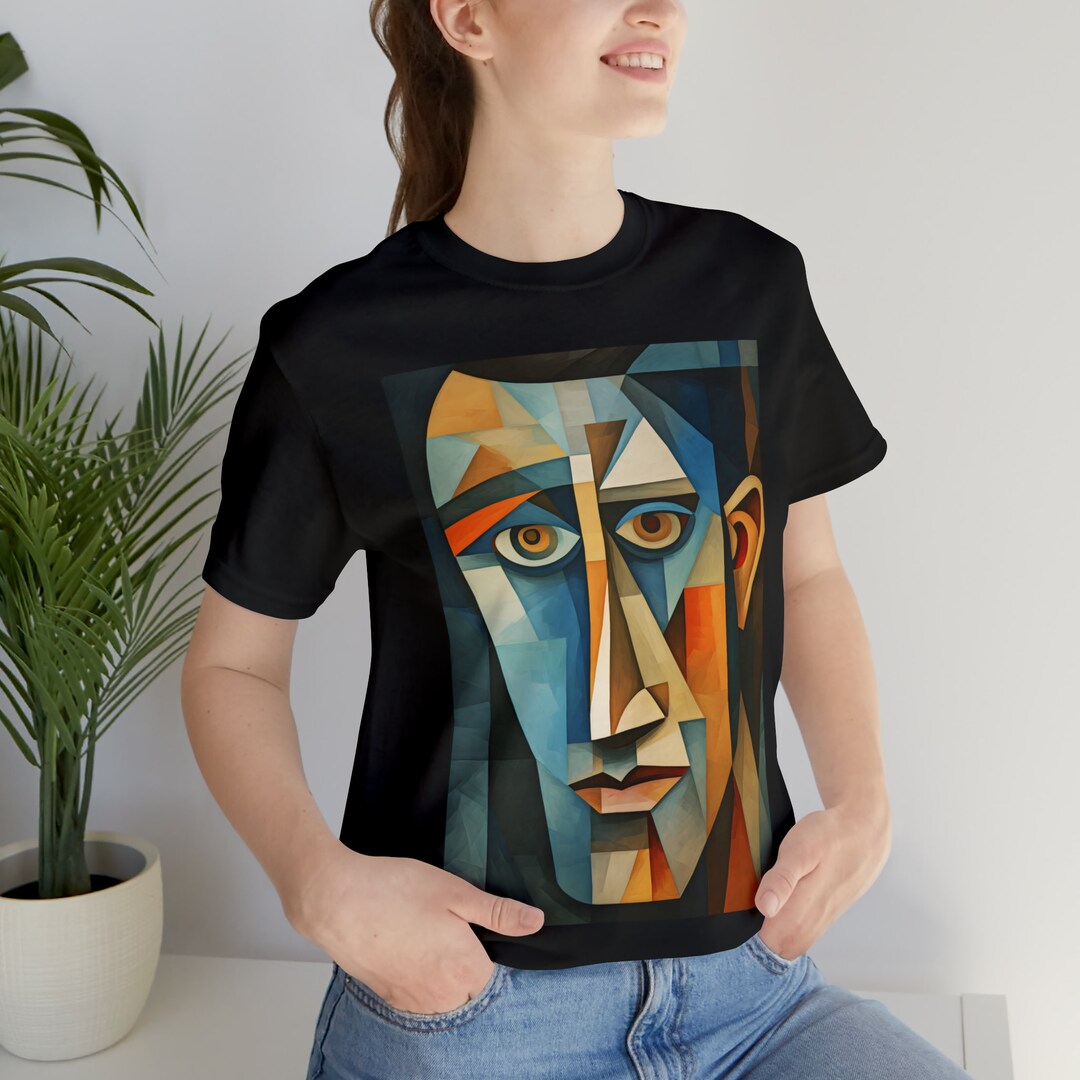 Gentle Face - Cubist Portrait Art Shirt. Abstract Art T-shirt, Modern ...