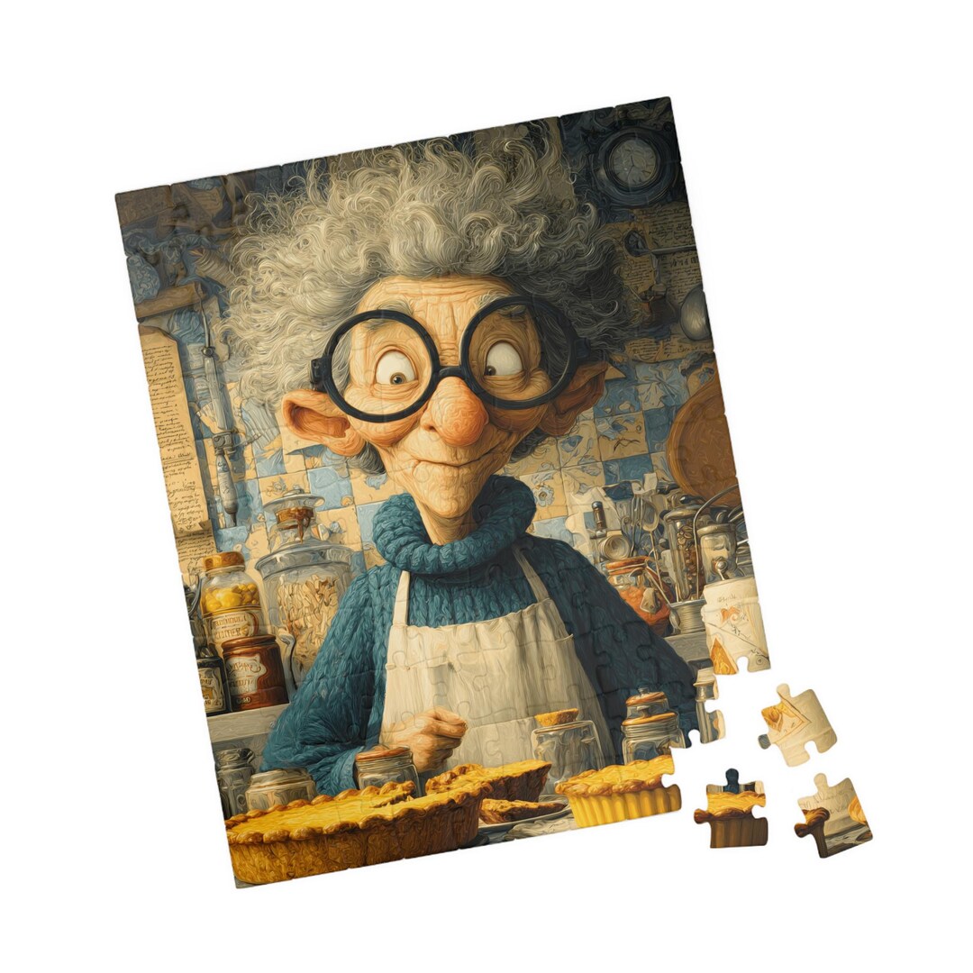 Whimsical Baking Grandpa Puzzle, Cottage Kitchen Jigsaw, Heartwarming ...