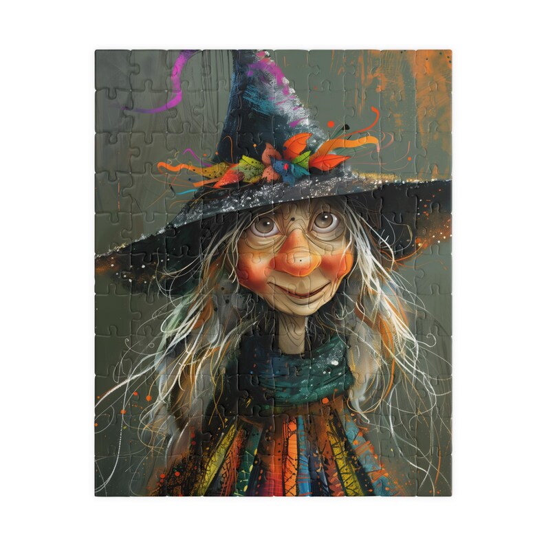 Helga - Folk Art Witch Jigsaw Puzzle. Gift for Witch Lovers, Holidays ...