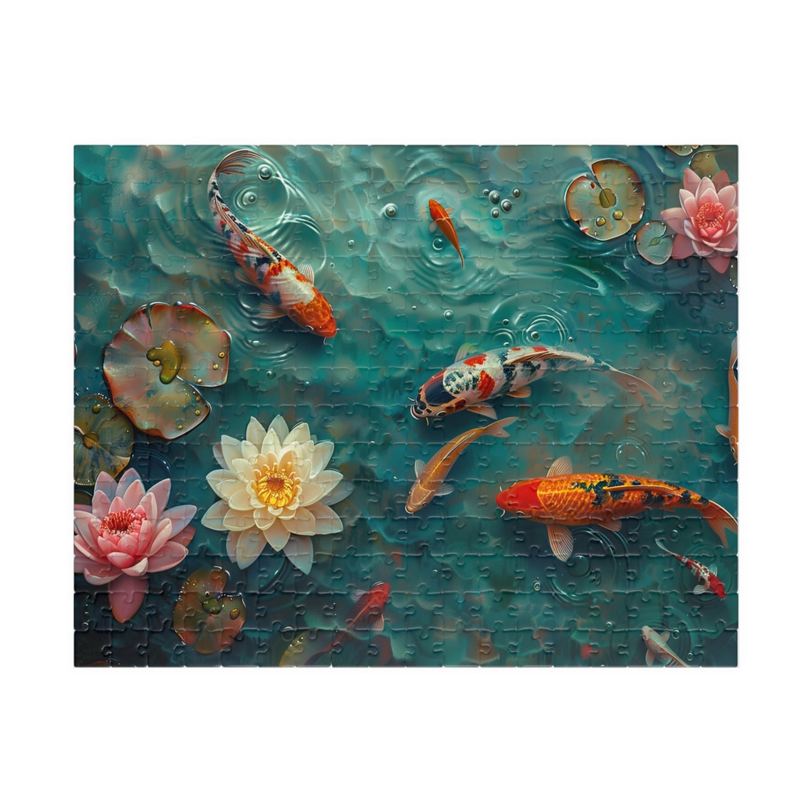 Koi Pond II Jigsaw Puzzle. Unique Gift for Puzzle Lovers, Birthday, Get ...