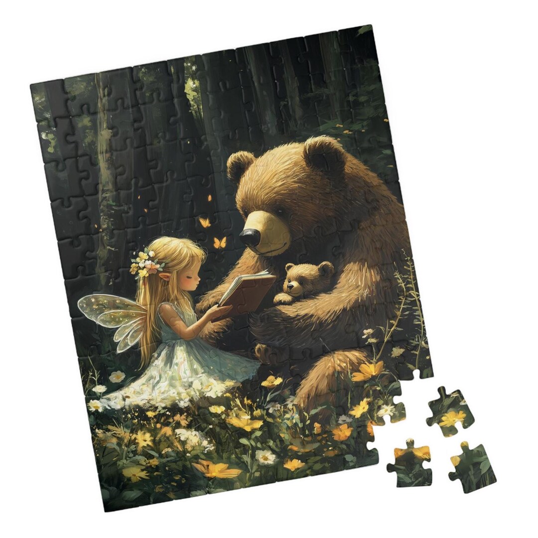 Fairy Tale Jigsaw Puzzle: Mother Bear & Baby, Enchanted Forest - Etsy