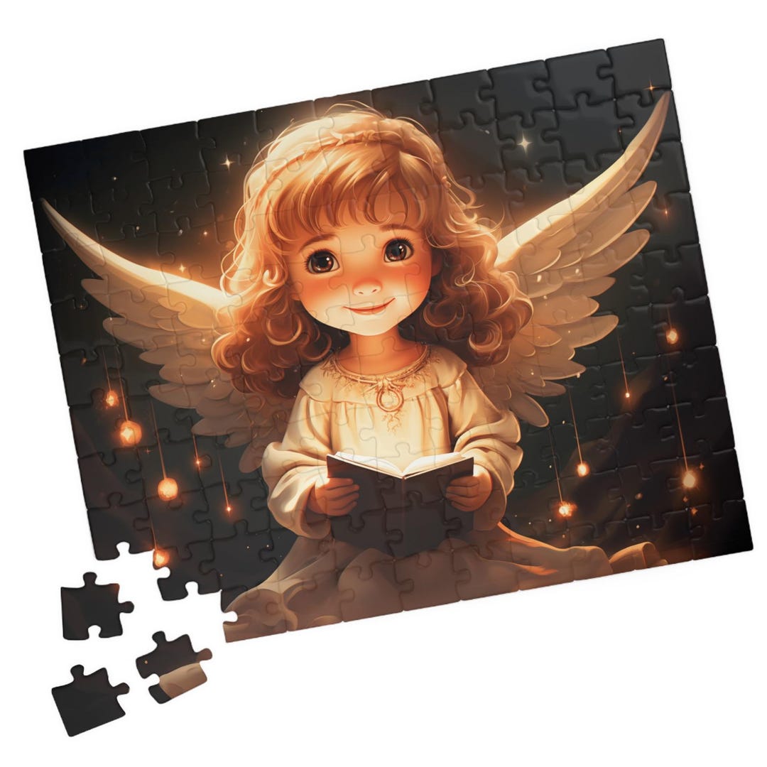 Little Angel Reading a Book Jigsaw Puzzle. Holiday Fun for One or a ...
