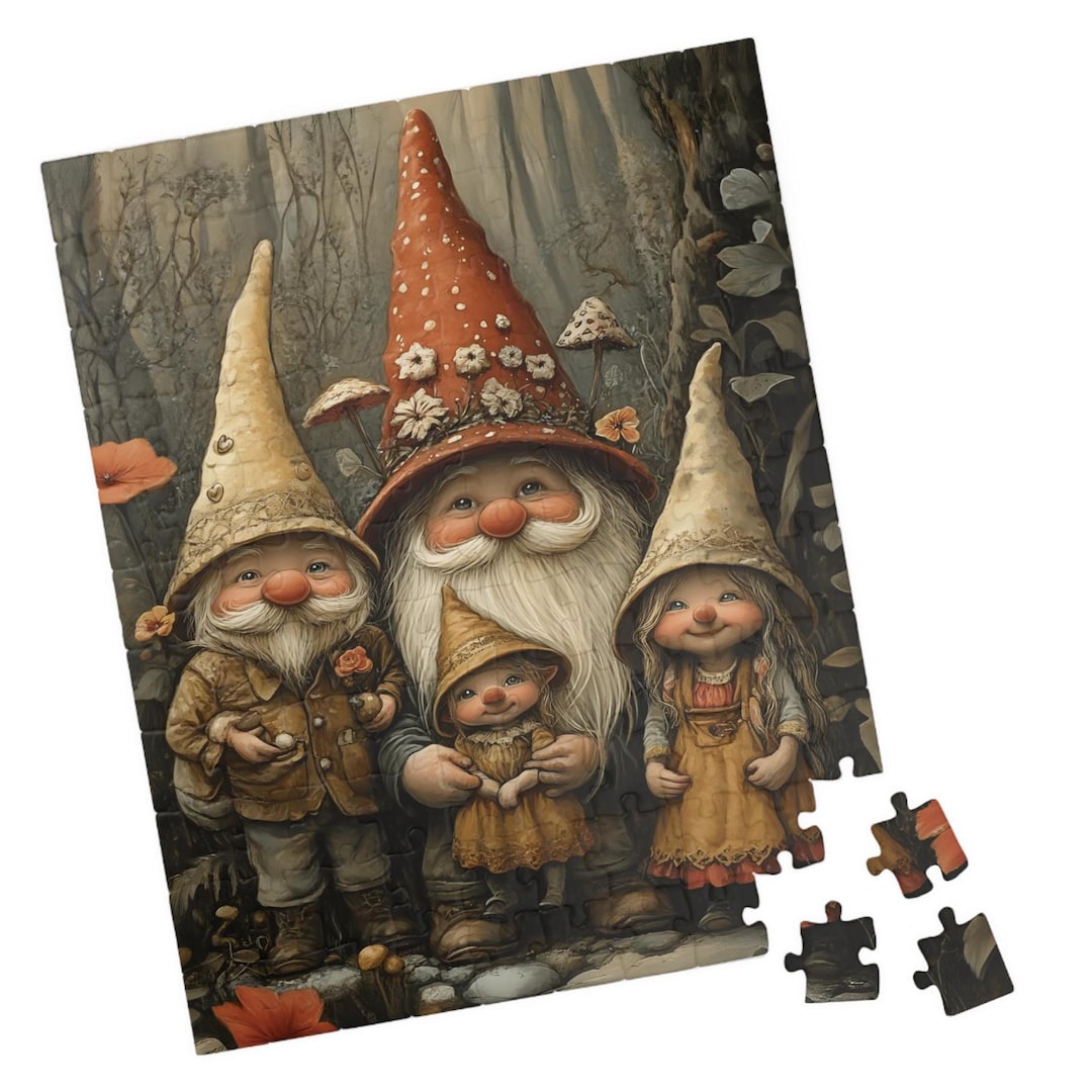 Gnome Family Jigsaw Puzzle: Fun Tech-free Activity - Etsy