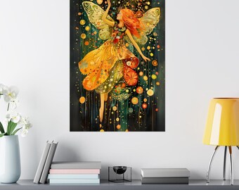 Pretty Forest Fairy Art Print. Watercolor Faerie Wall Art. Fantasy ...
