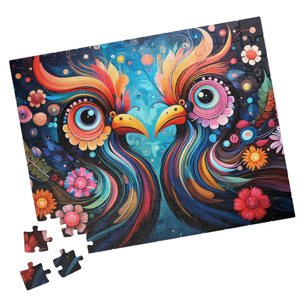 Colorful Boho Birds Jigsaw. Bohemian Art Puzzle. Tech-free Family ...