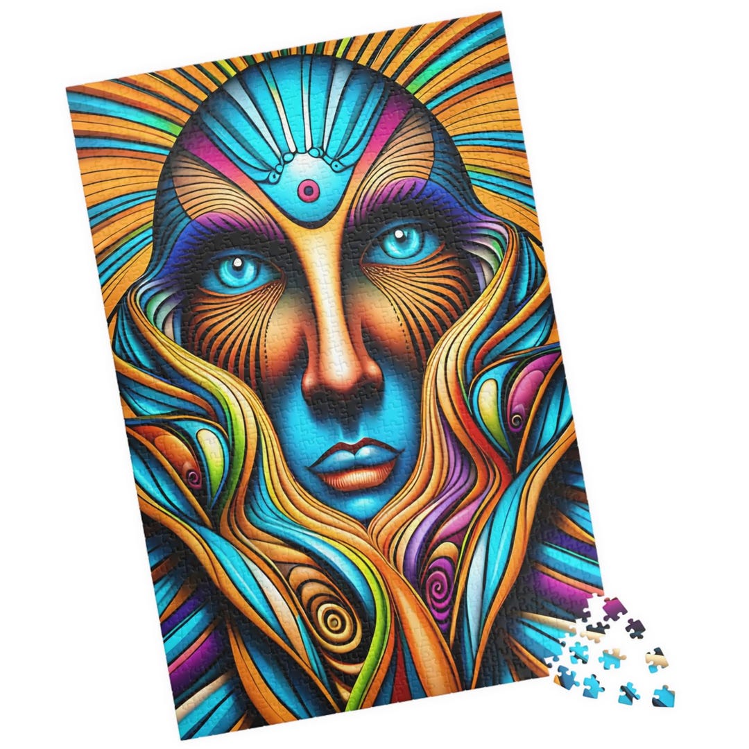 The Wizard Fantasy Portrait Puzzle, Geometric Jigsaw, Abstract Art ...