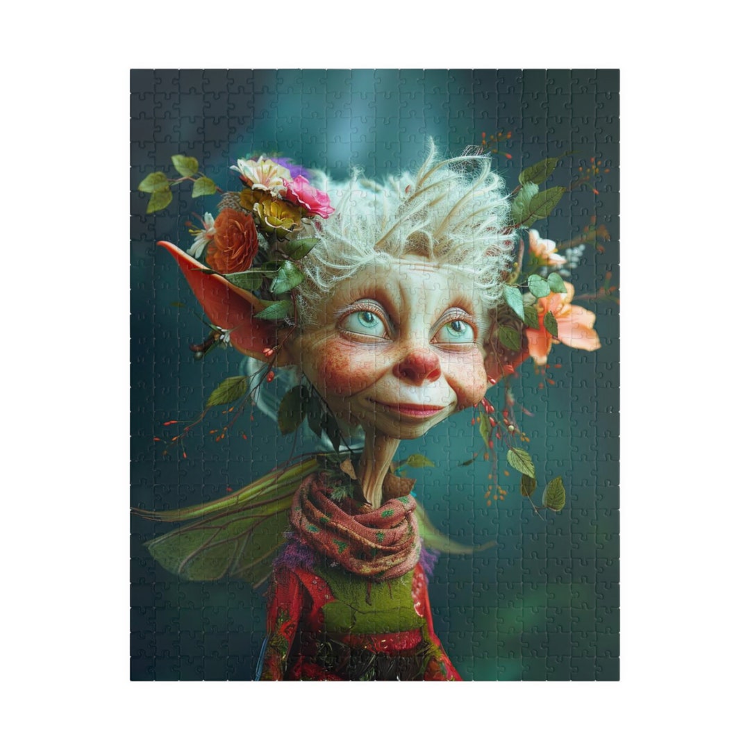 Evelina Whimsical Elderly Fairy/elf Jigsaw. Silly Colorful Old Lady ...