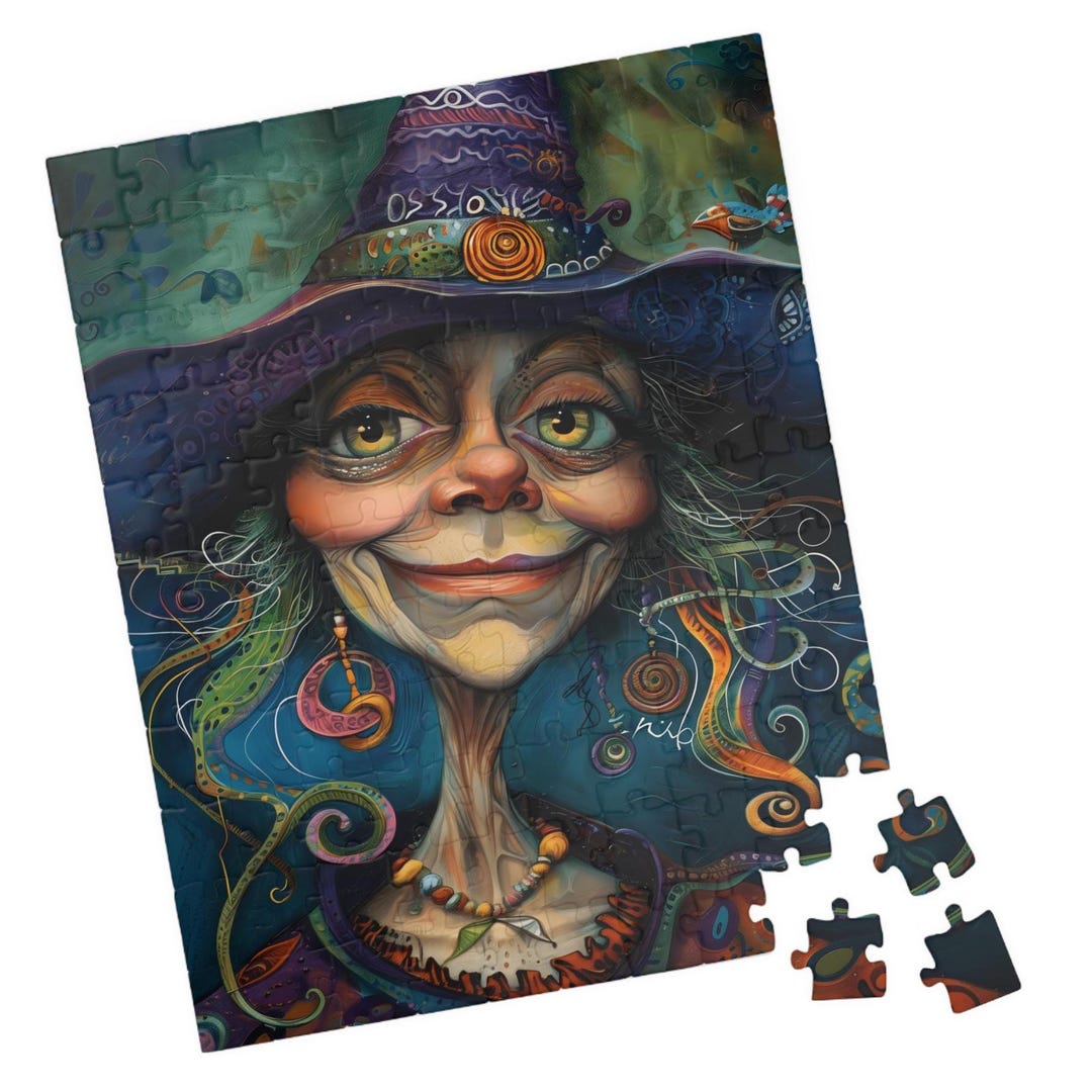 Paige - Silly Witch Jigsaw. Colorful Puzzle. Gift for Halloween ...
