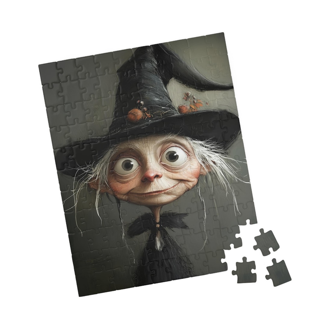 Big Eyed Silly Eldery Witch Puzzle, Fun Halloween Granmother Jigsaw ...