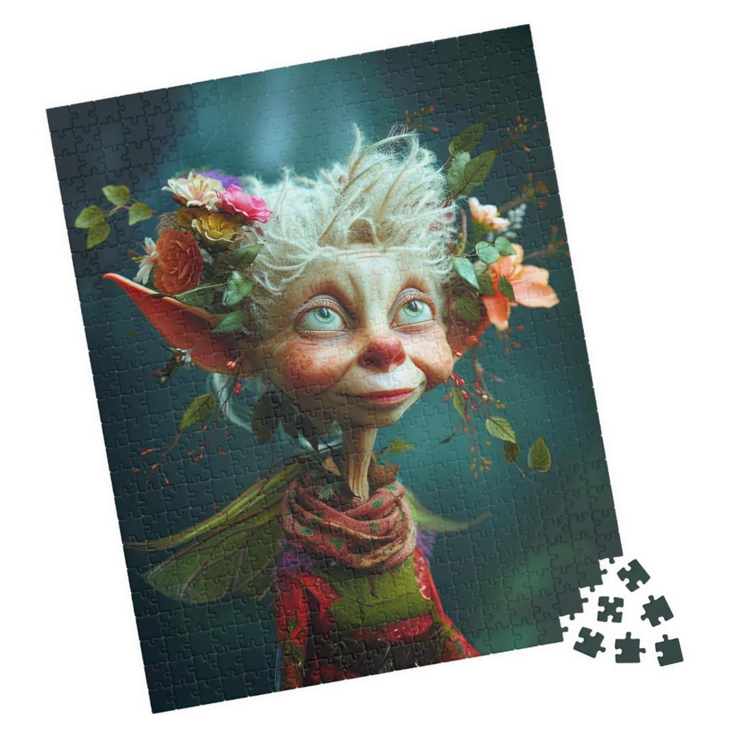 Evelina - Whimsical Elderly Fairy/elf Jigsaw. Silly Colorful Old Lady ...