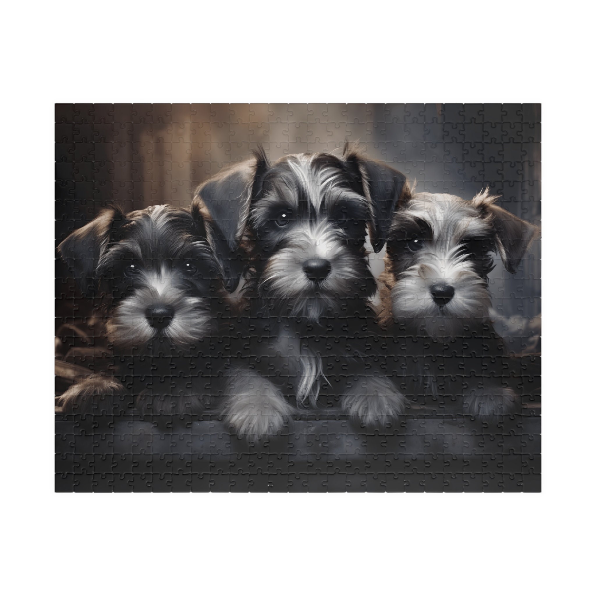 Miniture Schnauzer Jigsaw Puzzle. Salt and Pepper Puppy Portrait ...
