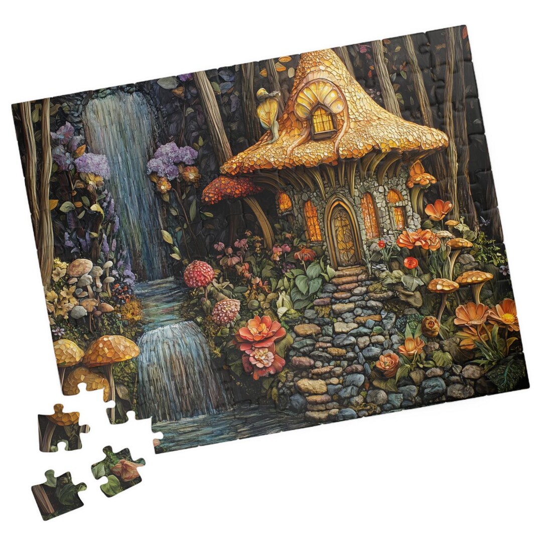 Spring Fairy House Jigsaw Puzzle With Waterfall - Etsy