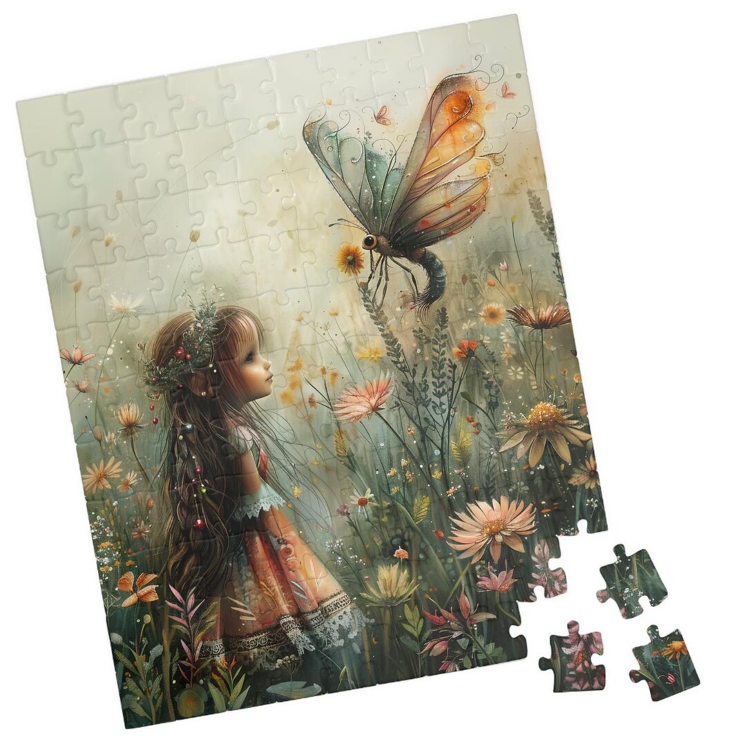 Wildflower Pixie With Butterfly Jigsaw Puzzle. Tech-free Fun Activity ...