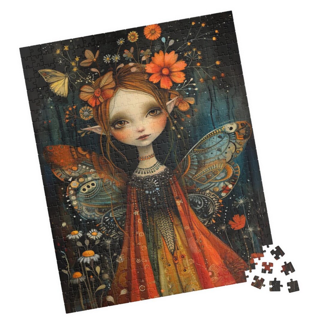 Sweet Bohemian Faerie Puzzle. Mulicolored Fantasy Fairy Jigsaw. Unique ...