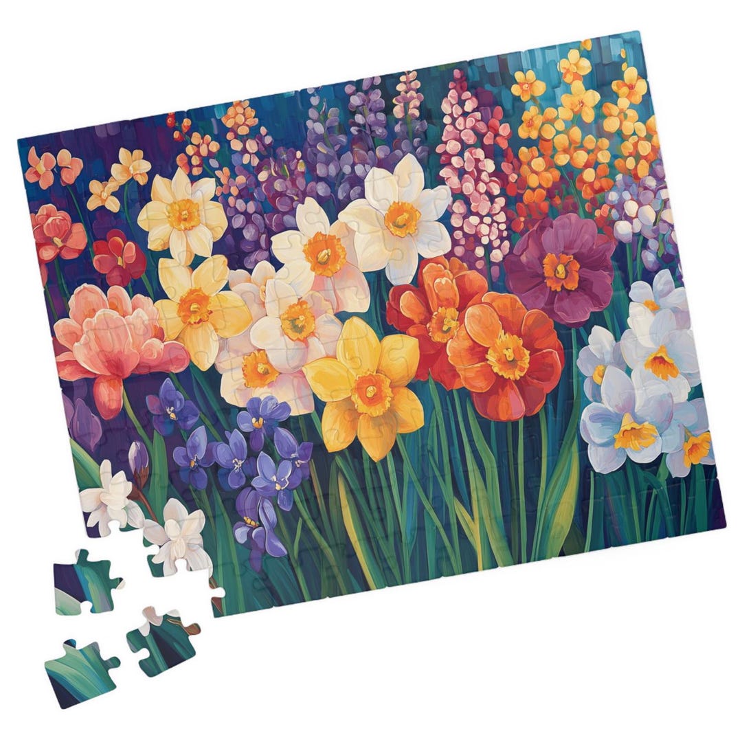Spring Garden IV Jigsaw. Expressionist Flower Art Puzzle. Gift for ...