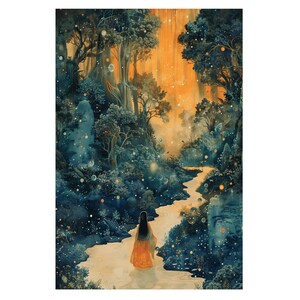 Enchanted Japanese Landscape II - Art Print. Watercolor Wall Art. Decor ...