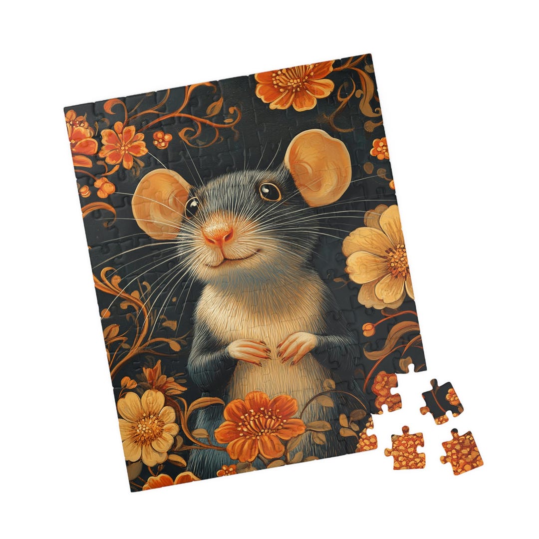 Chinese Rat Jigsaw Puzzle: Floral New Year Gift - Etsy