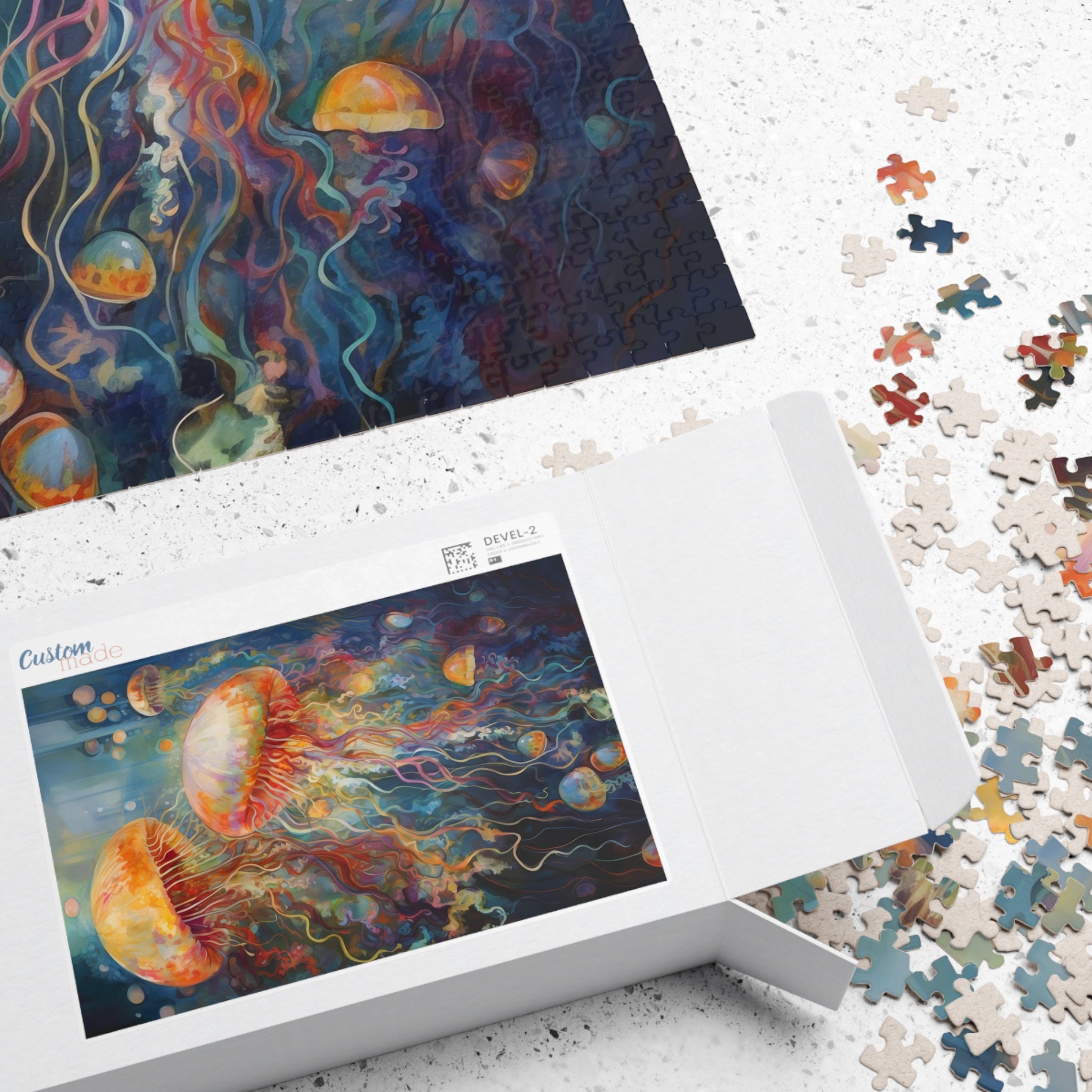Jellyfish Dance Ocean Life Jigsaw Puzzle. Underwater Ocean Sea Creature ...