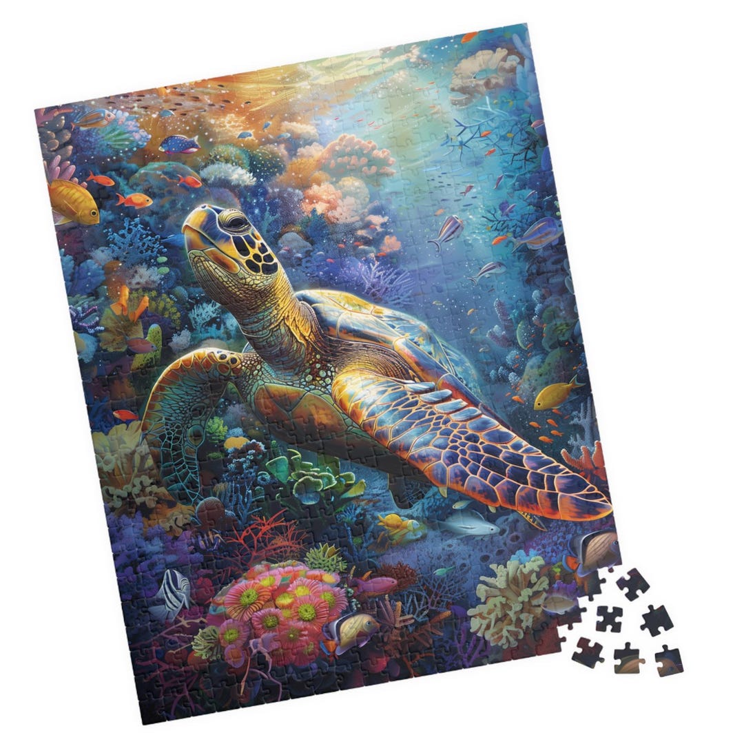 Sea Turtle II Jigsaw Puzzle. Fun Tech-free Family Activity. Gift for ...
