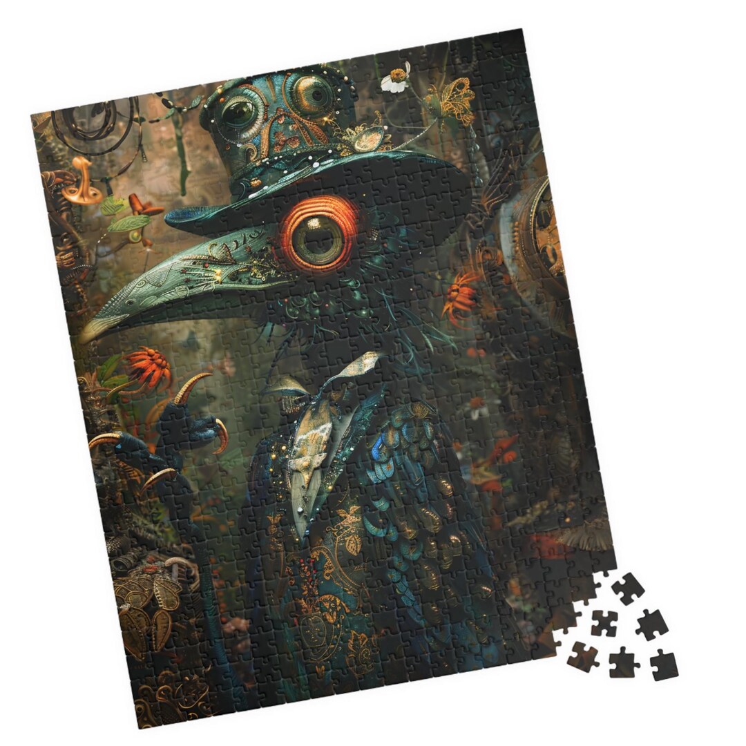 Gothic Crow Puzzle: Whimsical Raven Jigsaw - Family Activity - Etsy