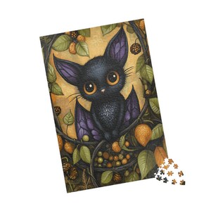 Cute Bat in a Tree Jigsaw Puzzle. Gift for Halloween, Holidays ...