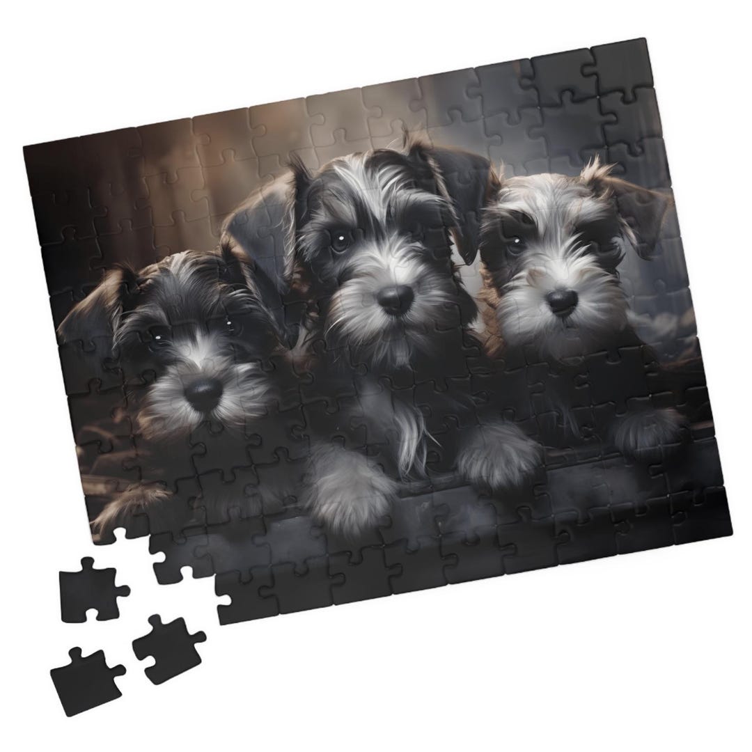 Miniature Schnauzer Puzzle: Salt & Pepper Puppy Portrait - Etsy