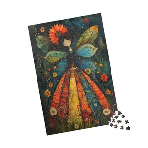 Patchwork Faerie Puzzle. Folk Art/boho Fairy Jigsaw. Unique Gift. Tech ...