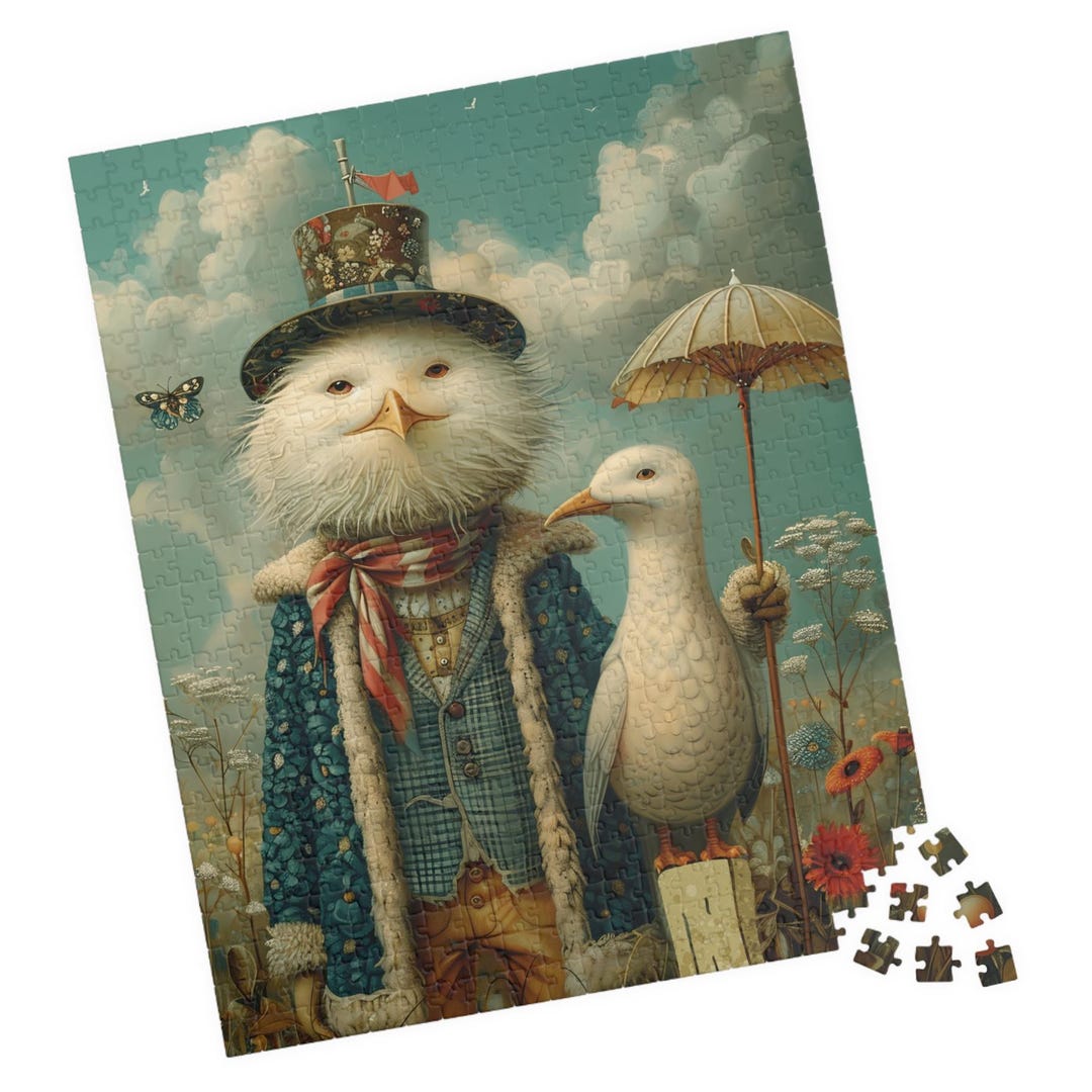 Albatross in County Clothes Jigsaw. Fancy Dressed Bird Puzzle. Unique ...