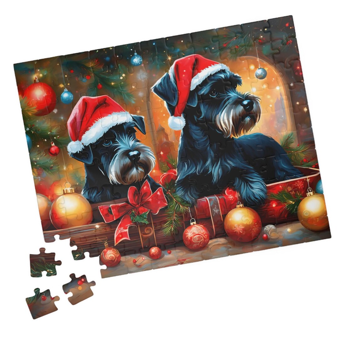 Christmas Schnauzer Dog Jigsaw Puzzle. Gift for Animal Lovers. Fun ...
