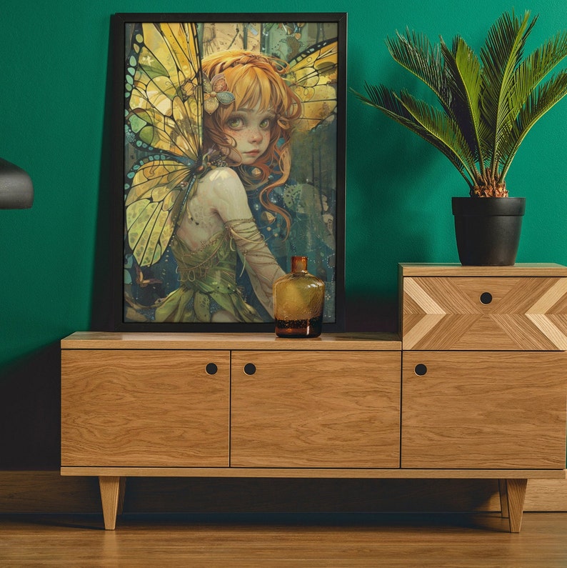 Pretty Green Forest Fairy Print/poster - Etsy