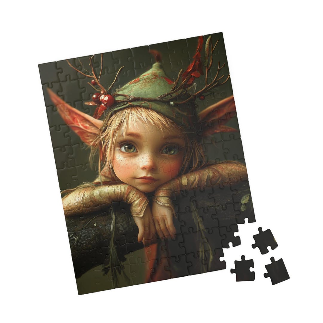Sweet Little Elf Portrait II Puzzle. Mystical Elven Art Jigsaw. Magical ...