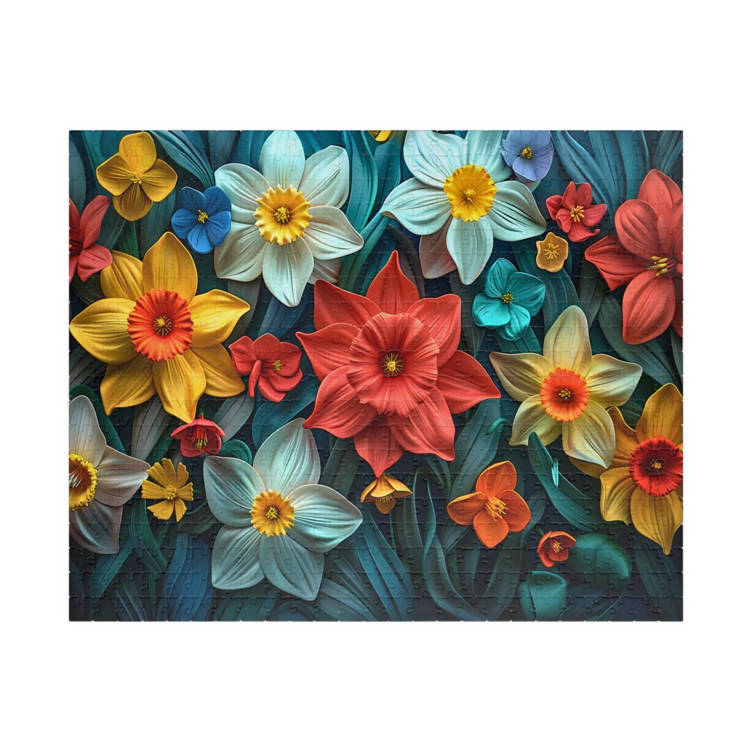 Daffodil Puzzle. Unique Botanical Jigsaw. Gift for Nature Lovers. Fun ...