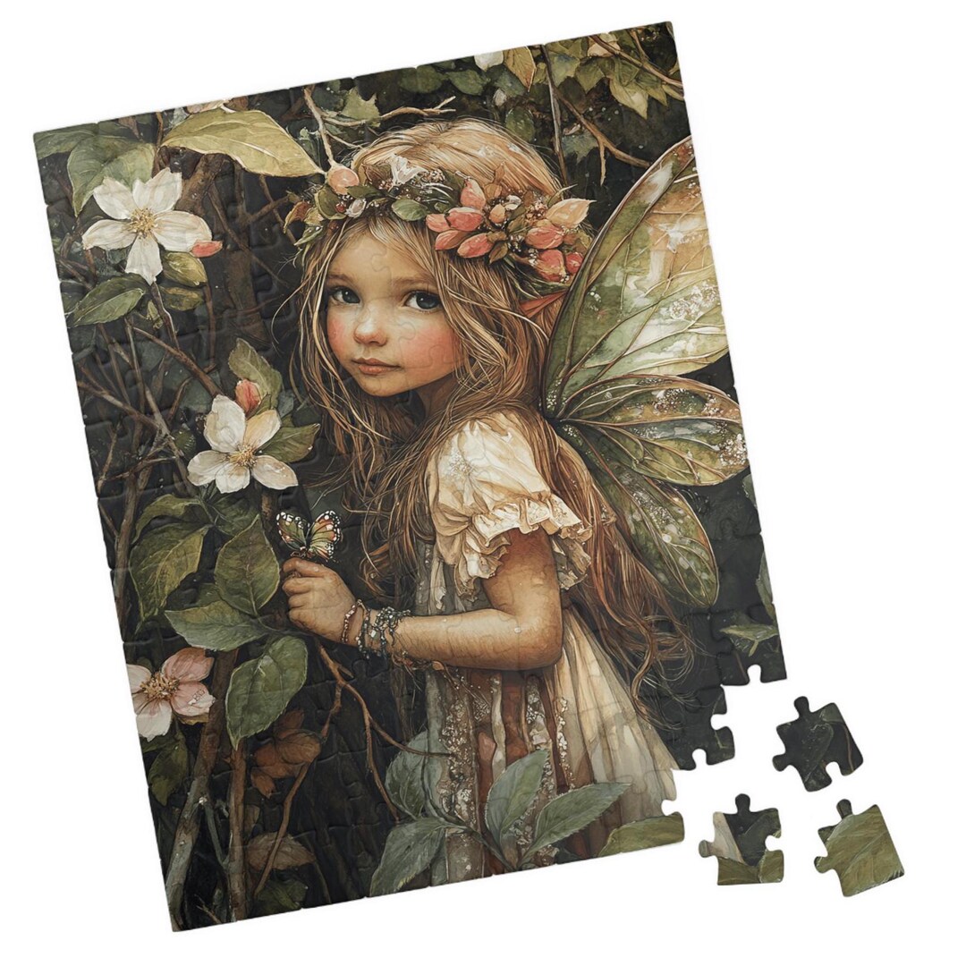 Pretty Green Fairy Jigsaw Puzzle. Fantasy Fae Floral Woodland. Relaxing ...